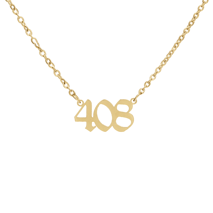 Custom Steel Necklace with Area Code Pendant | VibeSzn