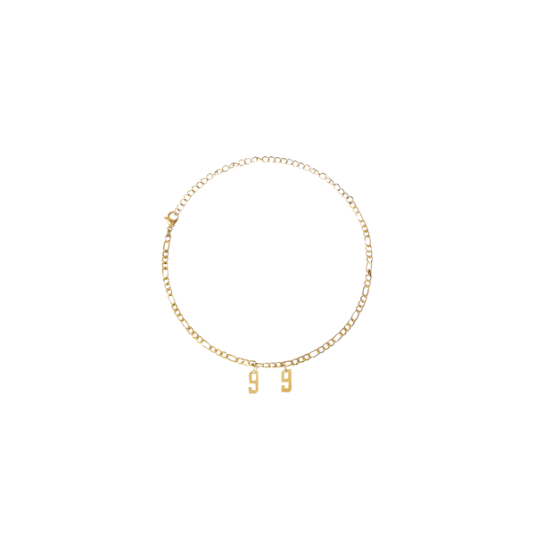 Personalized Gold Link Necklace with Year 90's Pendant | VibeSzn